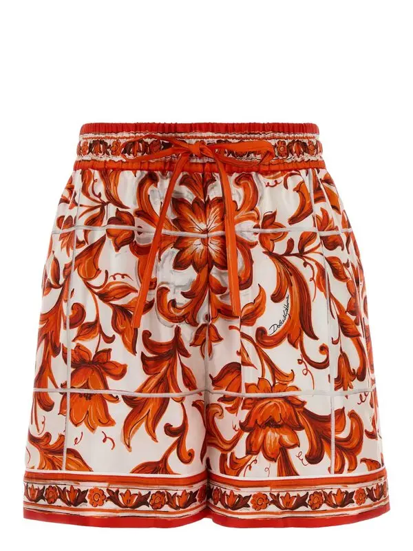 Dolce & Gabbana Twill Printed Shorts - Nero