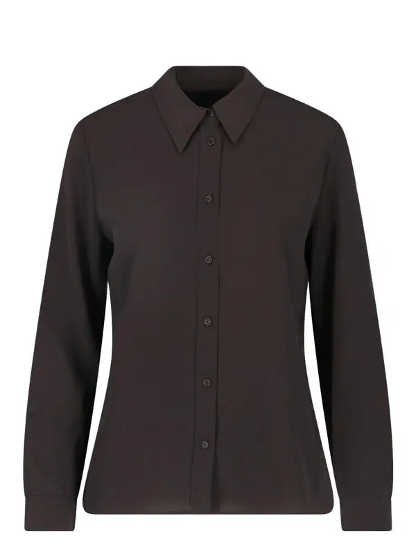 NILI LOTAN Silk Button-front Shirt - Brown