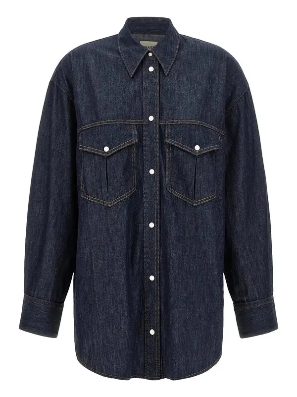 Khaite Point-collar Denim Shirt - Blu