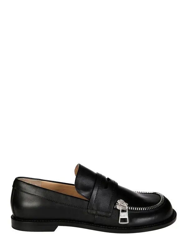 JW Anderson Biker Leather Moccasins - Nero