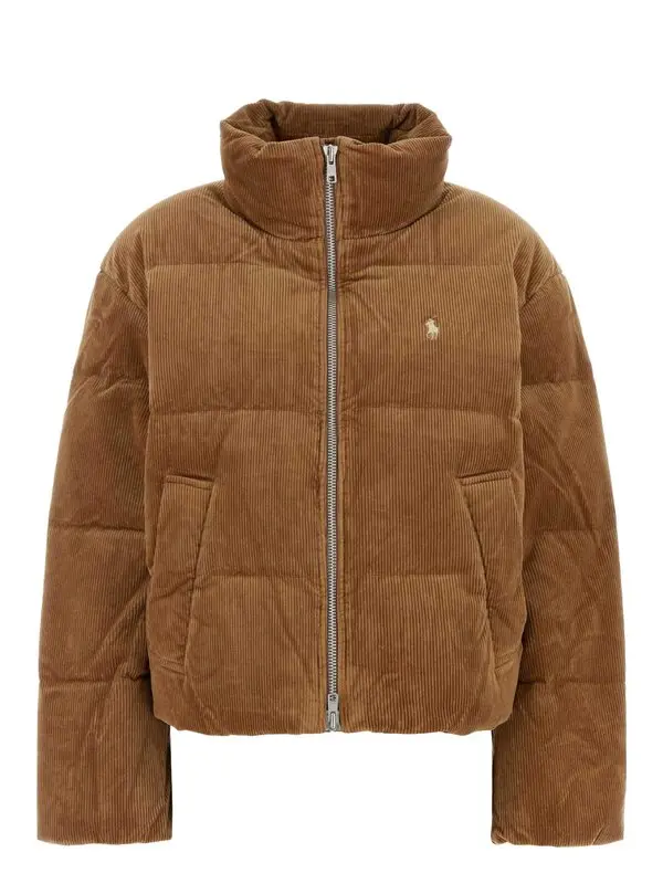 Polo Ralph Lauren Stretch Velvet Down Jacket - Camel