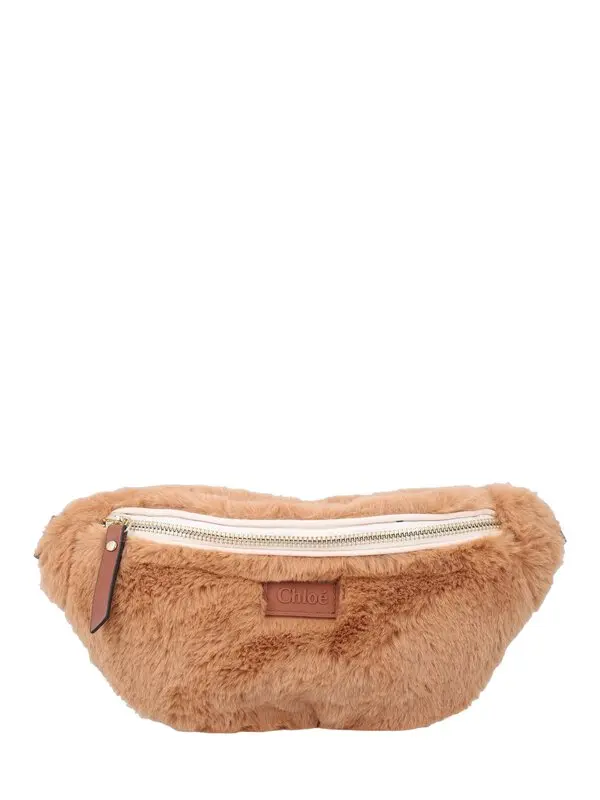 Chloé Faux Fur Bum Bag - Marrone