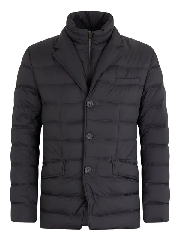Herno Quilted Shawl-collar Winter Jacket For - Black