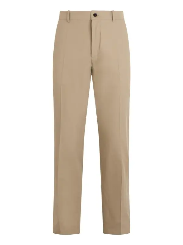 Burberry Straight-cut Cotton Trousers - Beige
