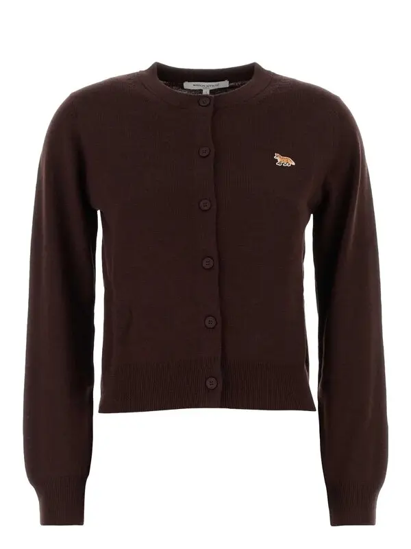 Maison Kitsuné Wool Cardigan - Brown