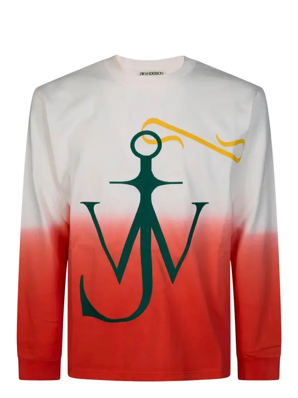 JW Anderson Dip-dye Anchor Long Sleeve T-shirt - Bianco