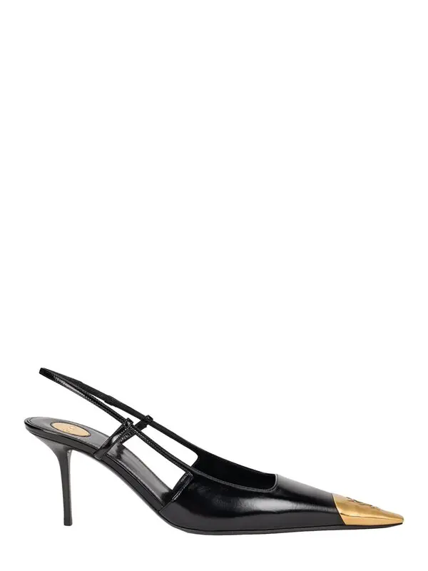 Saint Laurent Pointed Slingback Stiletto Heels - Black