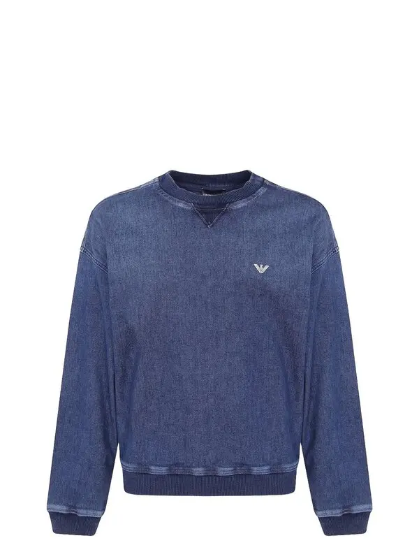 Emporio Armani Cotton Crewneck Sweatshirt - Blue