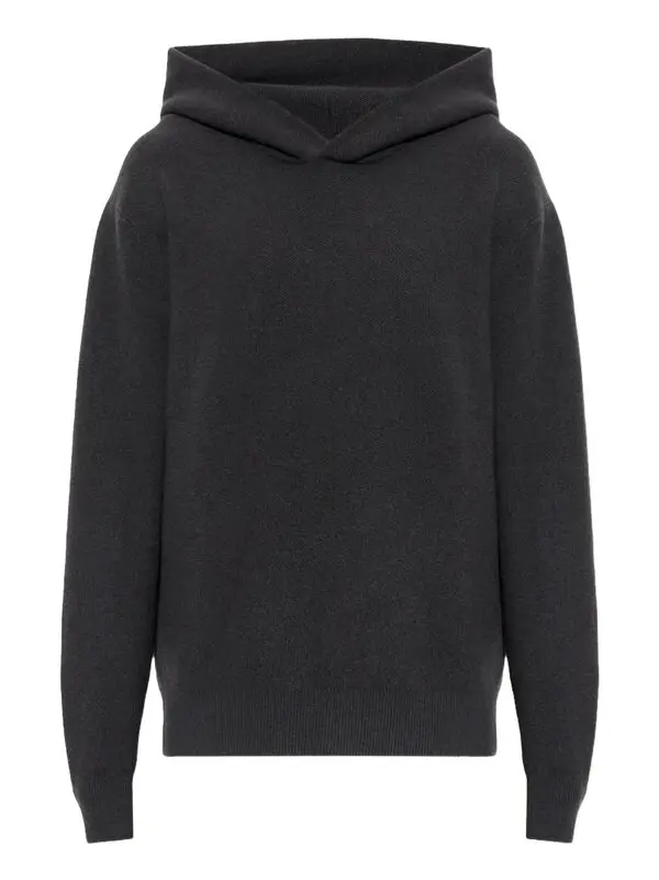 LEMAIRE Cashmere Hooded Sweater - Black