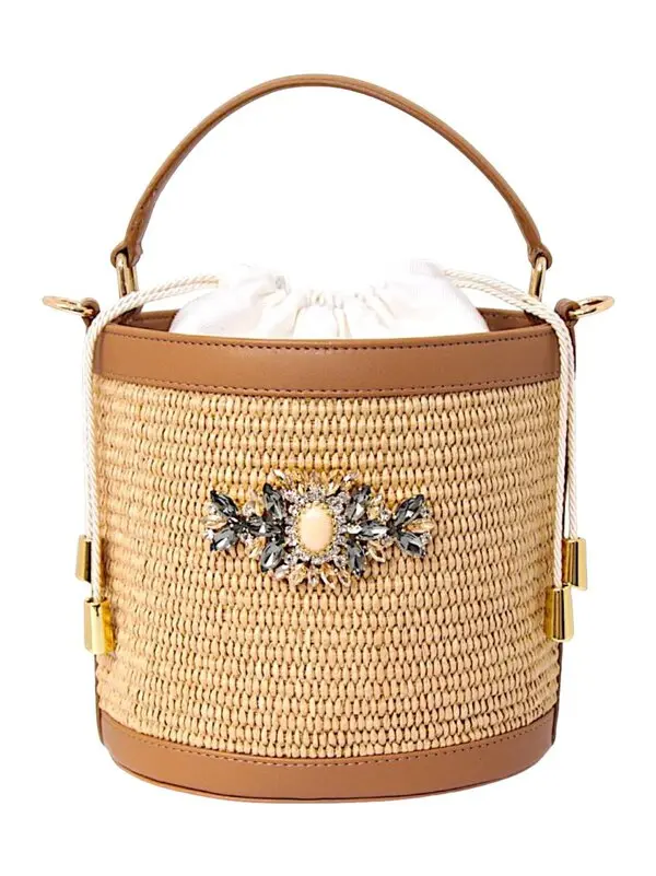 DAMAPREZIOSA Aurelia Heritage Bucket Bag - Brown