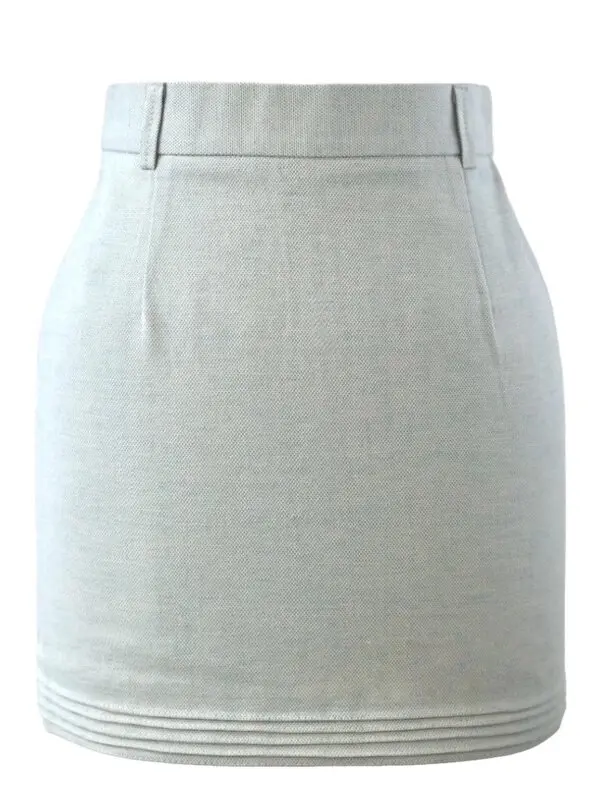 KHRIS K Tweed Mini Skirt - Blue