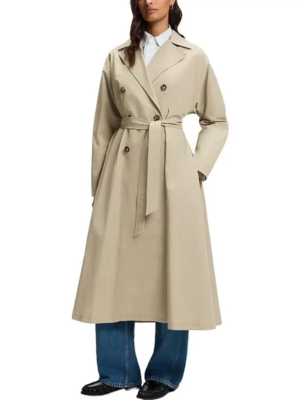 BOSS Calili Water Repellent Trench Coat - Beige Overflow