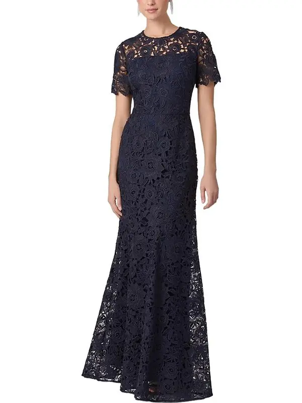 Shoshanna Elie Empire Lace Dress - Navy
