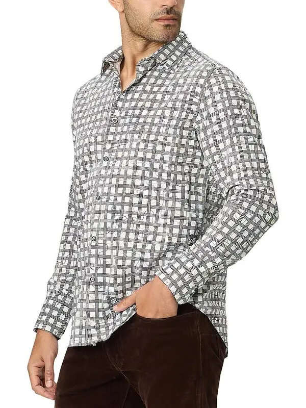 Robert Graham Sanger Slim Fit Cotton Blend Check Woven Shirt - Multi