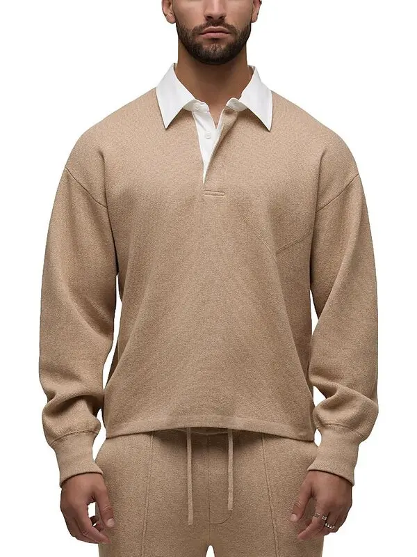 Hudson Jeans Contrast Collar Cotton Blend Polo Shirt - Costa
