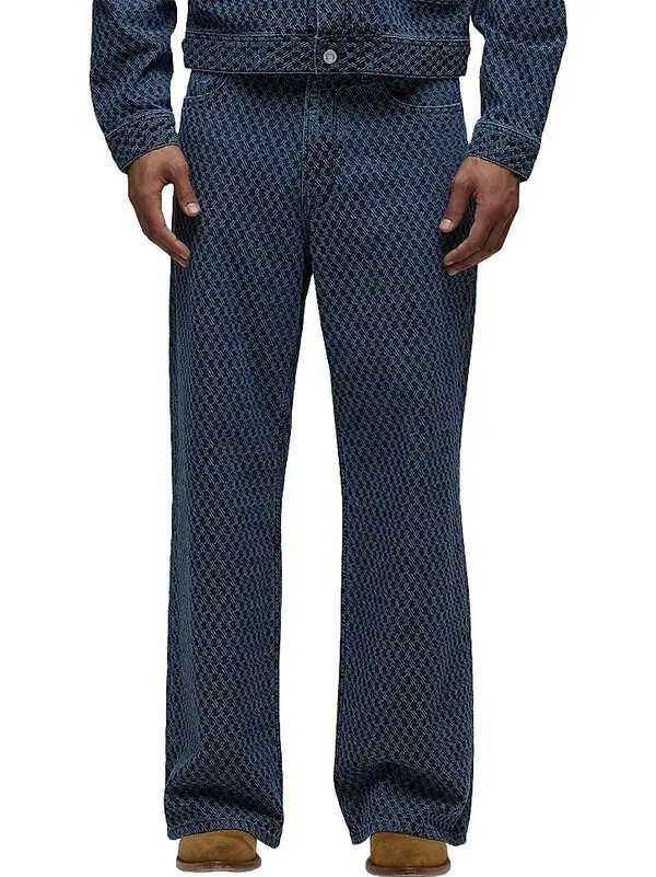 Hudson Jeans Luca Wide Leg Weave Pattern 32 Jeans - Studio