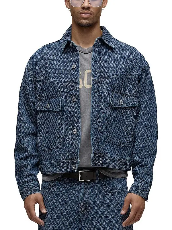 Hudson Jeans Front Yoke Weave Pattern Denim Jacket - Studio