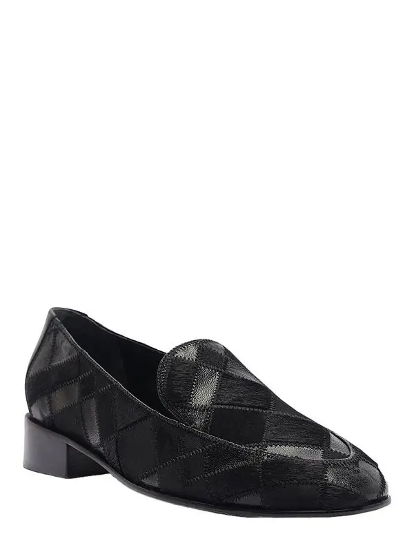 ALEXANDRE BIRMAN Annelise Calf Hair Loafers - Black