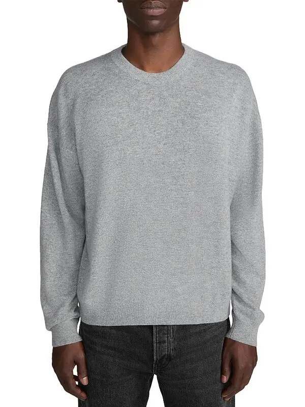 FRAME Lightweight Cashmere Sweater - Light Grey Multi
