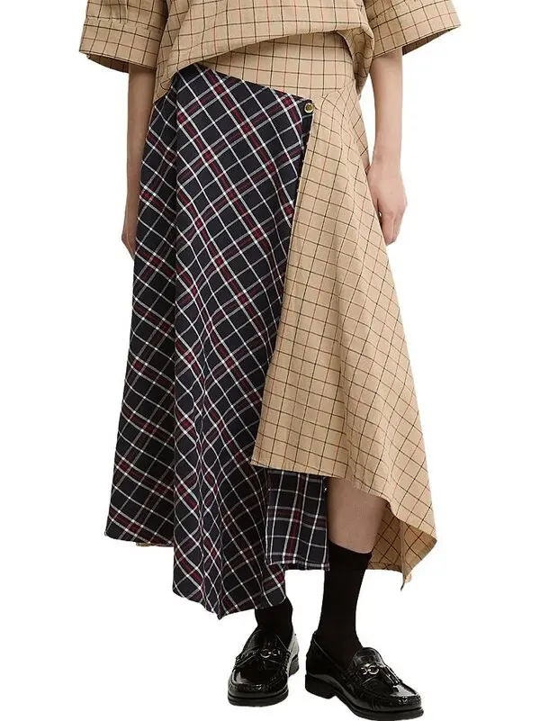 Barbour Dalbury Asymmetric Skirt - Multi Check