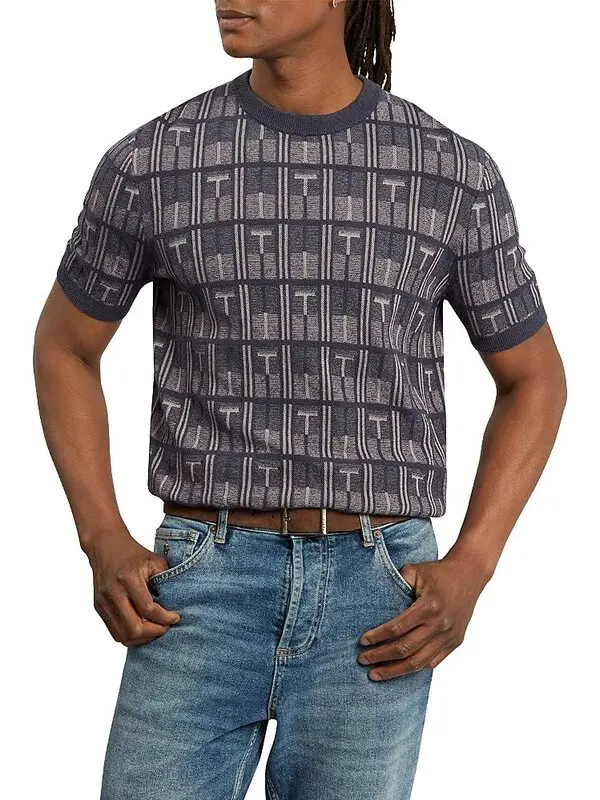 Ted Baker London Britton Short Sleeve Jacquard Tee - Navy