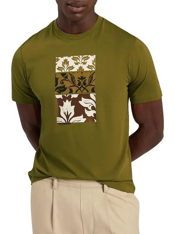 Ted Baker London Joof Short Sleeve Box Print Tee - Olive