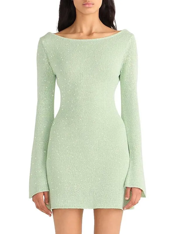 ASTA RESORT Maya Sequin Mini Dress - Sage Sequin