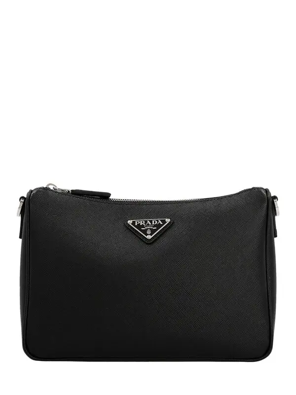 Prada Re-nylon & Saffiano Crossbody Bag - Black