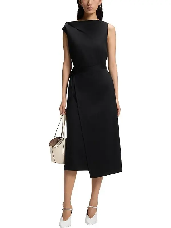 BOSS Emiaky Cotton Belted Dress - Black