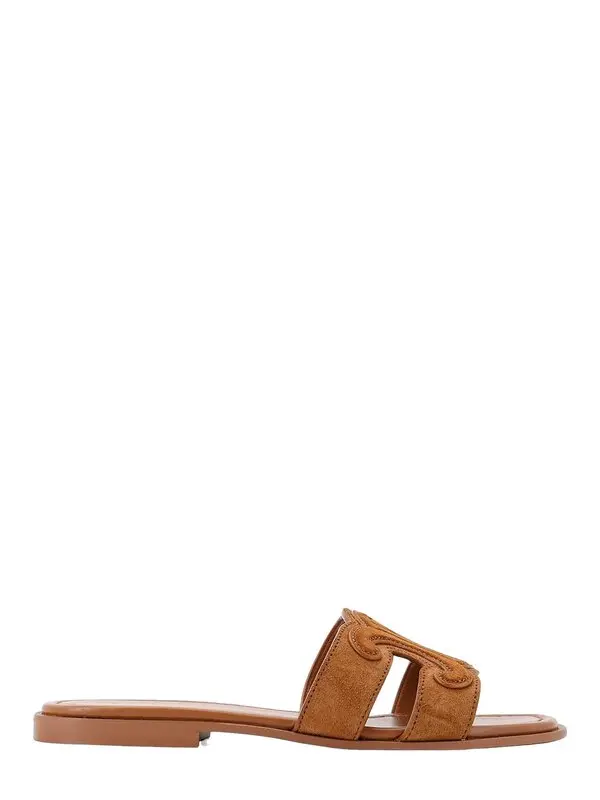 Celine Marina Suede Sandals With Triomphe Logo - Multicolor