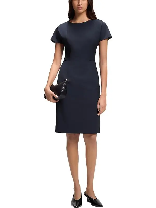 BOSS Dinerah Wool Seamed Dress - Dark Blye