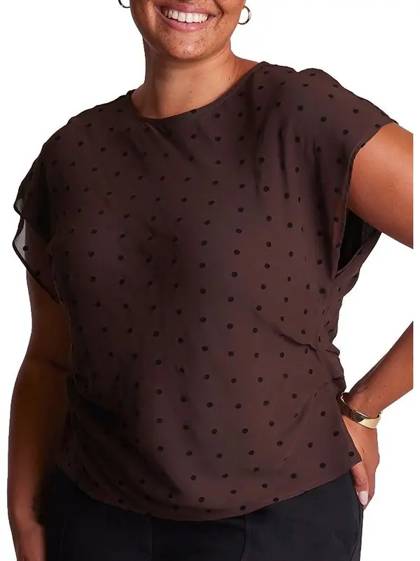 ESTELLE The Sable Printed Top - Coco Polka