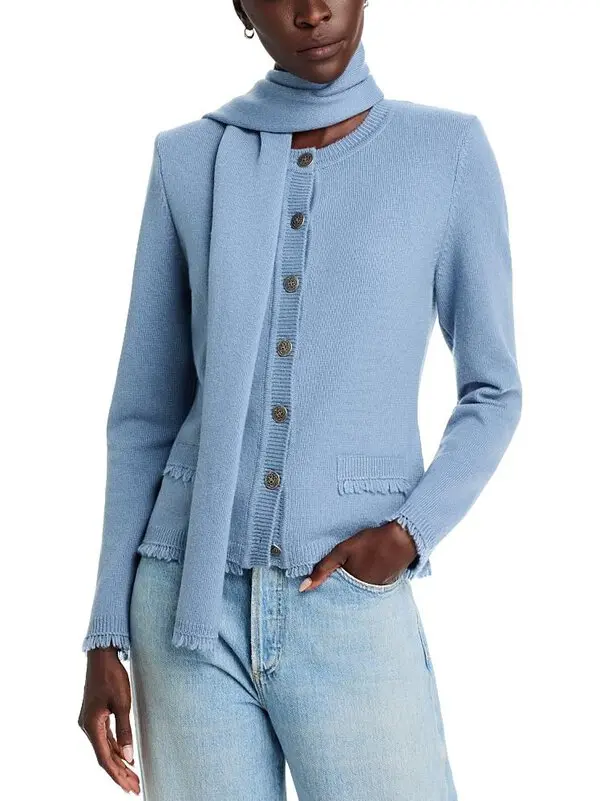 Kobi Halperin Gracie Round Neck Ribbed Trim Sweater - Frost