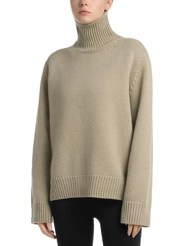 TOTEME Oversized Lambswool Turtleneck Sweater - Sage