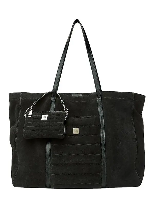 THINK ROYLN Boss Lady Large Suede Tote - Black