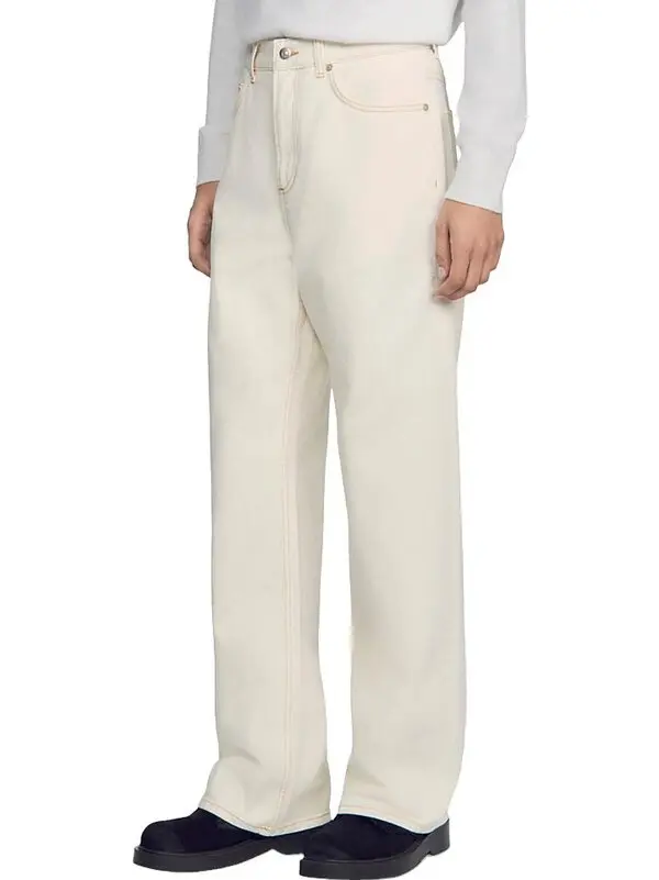 Sandro Wide Fit Cotton .5" Jeans - Ecru