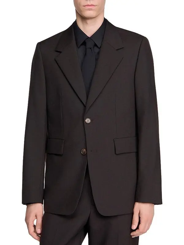 Sandro New Formal Standard Fit Wool Suit Jacket - Chocolate