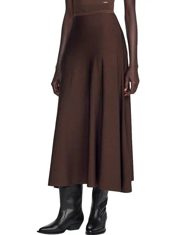 Sandro Giovanna Semi Sheer Maxi Skirt - Brown