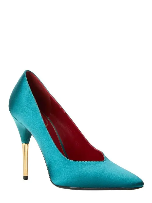 Valentino Garavani Pointed Leather Pumps - Teal