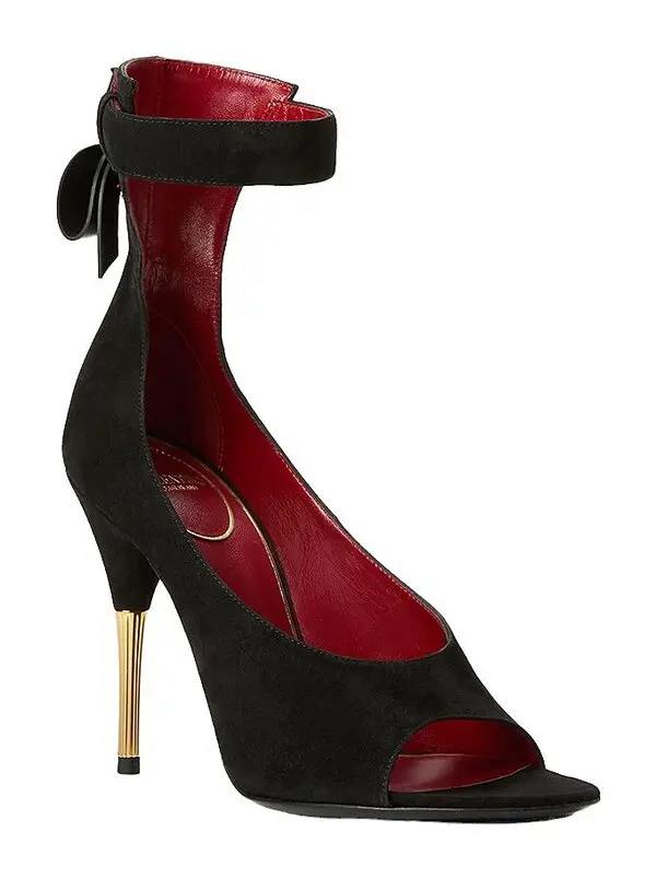 Valentino Garavani Leather Ankle Strap Sandals - Black