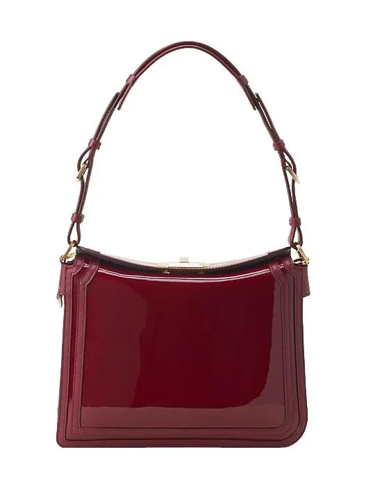 LANVIN Compagnon 20 Bag In Patent Leather - Garnet