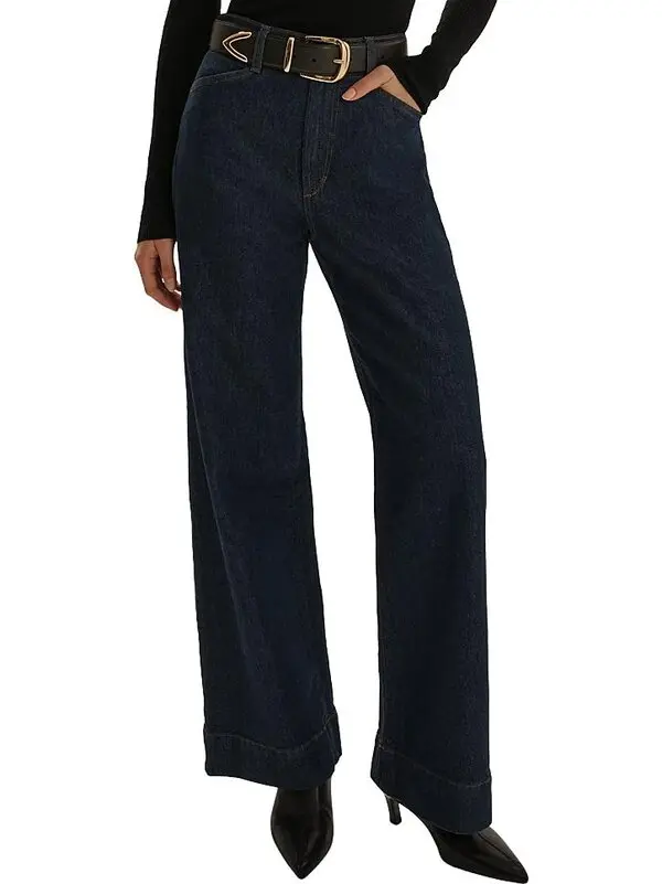 FAVORITE DAUGHTER The Mischa High Rise Wide Leg Jeans - Pepper