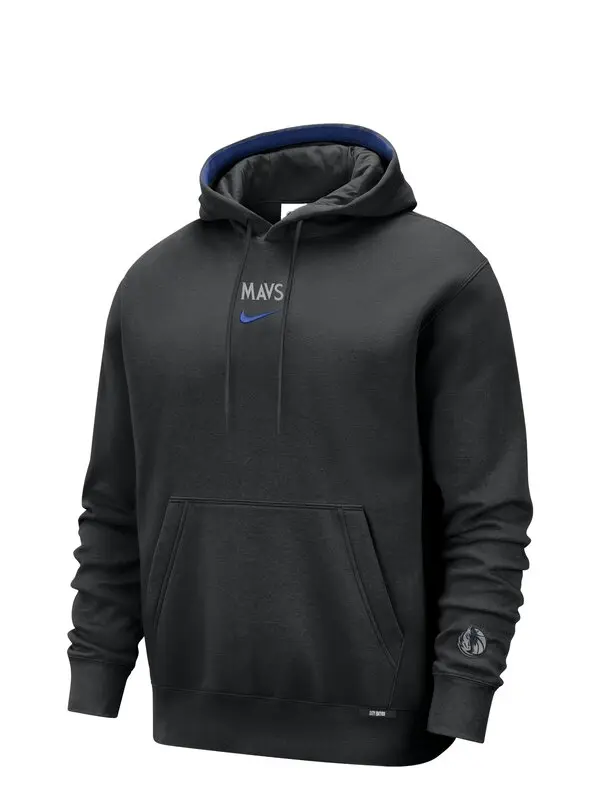 Nike Nba Dallas Mavericks City Edition Premium Club Fleece Hoodie - Black
