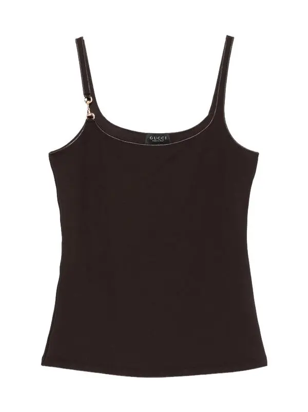 Gucci Scoop Neck Tank Top - Brown
