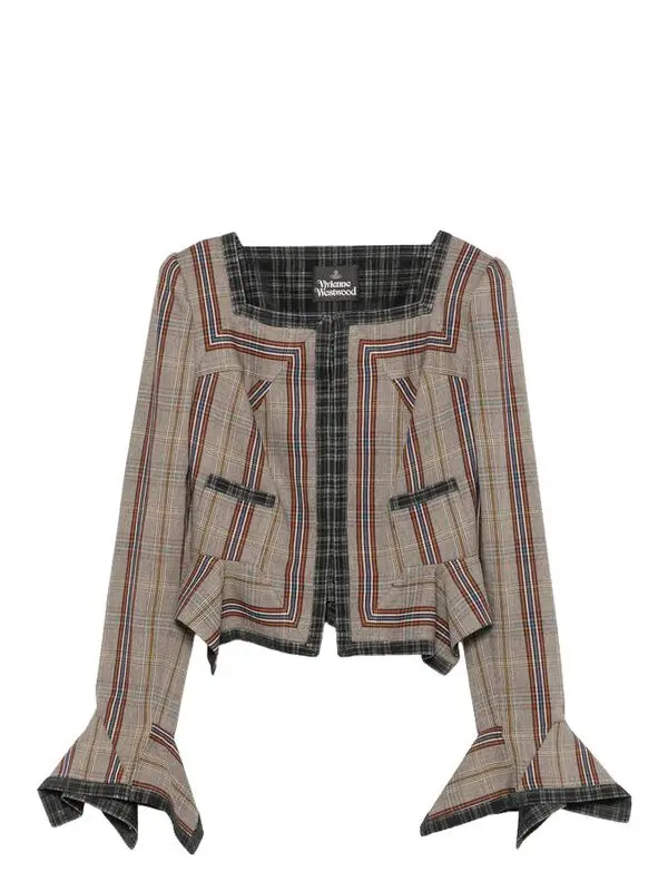 VIVIENNE WESTWOOD Checked Tweed Jacket - Gray
