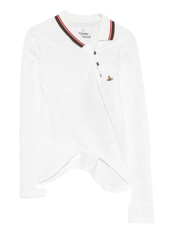 VIVIENNE WESTWOOD Asymmetric Organic Cotton Polo - White