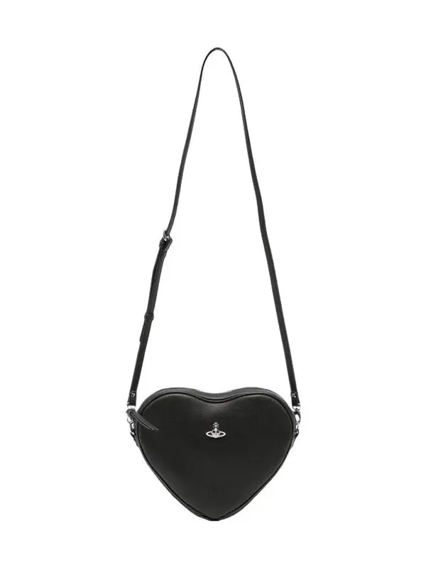 VIVIENNE WESTWOOD Saffiano Leather Heart-shaped Tote Bag - Black