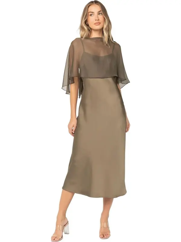 GILLI Zella Midi Dress - Olive