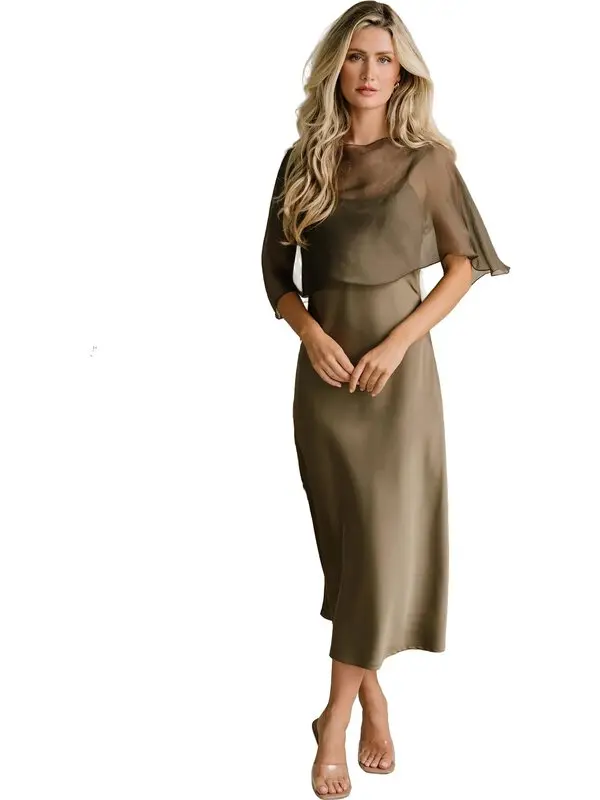 GILLI Zella Midi Dress - Olive