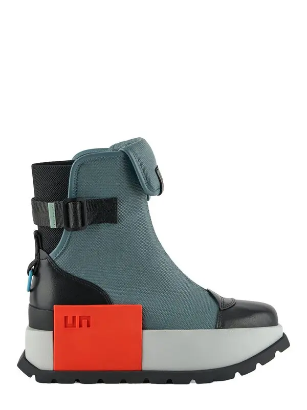 United Nude Roko Ker Basalt Mix Wedge Platform Bootie - Blue/orange
